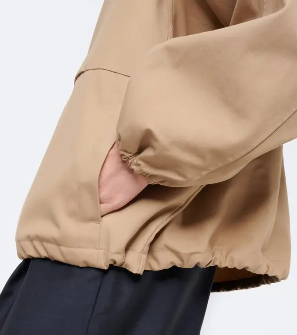 RÓHE Oversized Cotton Half-zip Hooded Jacket - Beige