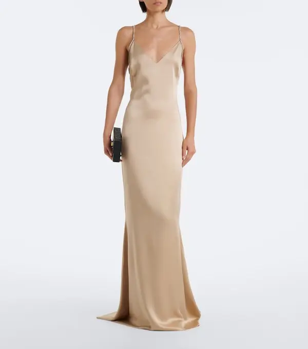 TOM FORD Embellished Satin Gown