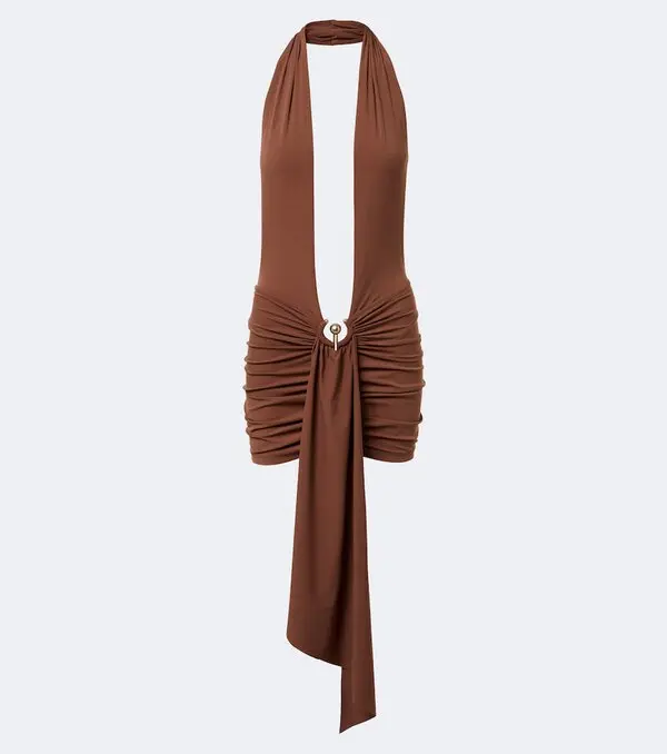 Christopher Esber Halterneck Jersey Minidress