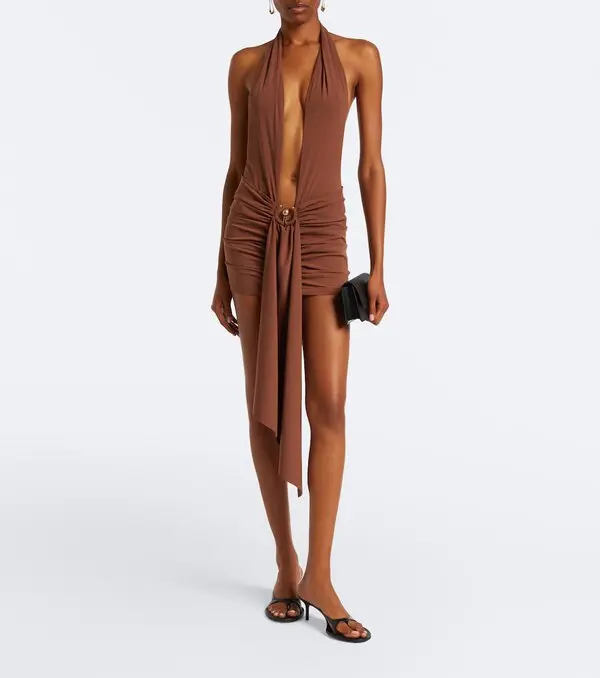 Christopher Esber Halterneck Jersey Minidress