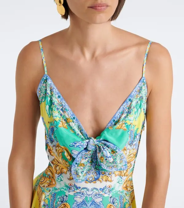 Camilla Embellished Printed Silk Maxi Dress