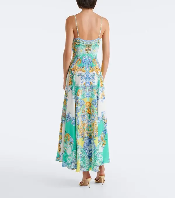 Camilla Embellished Printed Silk Maxi Dress