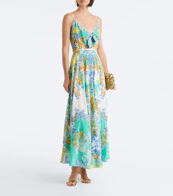 Camilla Embellished Printed Silk Maxi Dress