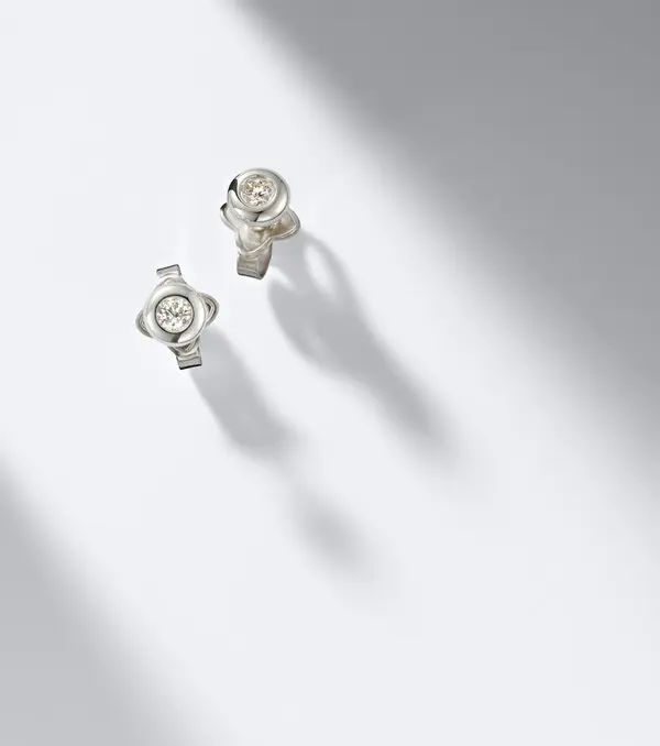 David Yurman Pave Sterling Diamond Earrings