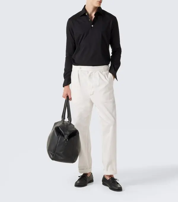 Kiton Cotton Poplin Polo Top