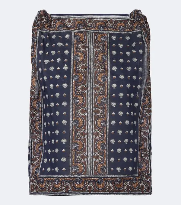 DÔEN Amalia Printed Cotton Voile Top - Blue