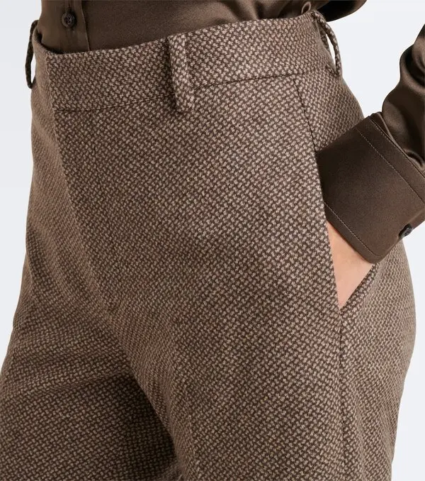 Ralph Lauren Tailored Wool, Silk And Cashmere Straight Leg Trousers