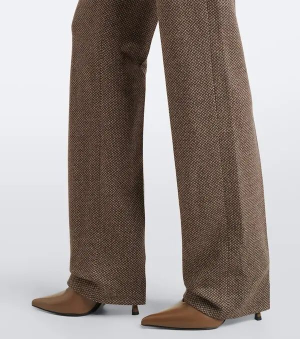 Ralph Lauren Tailored Wool, Silk And Cashmere Straight Leg Trousers
