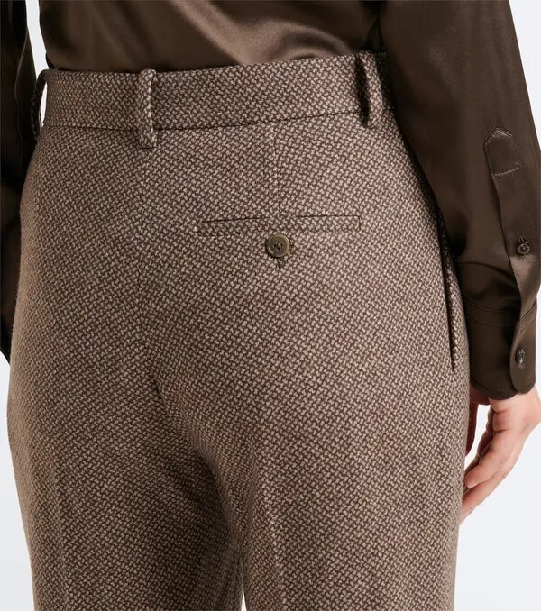 Ralph Lauren Tailored Wool, Silk And Cashmere Straight Leg Trousers