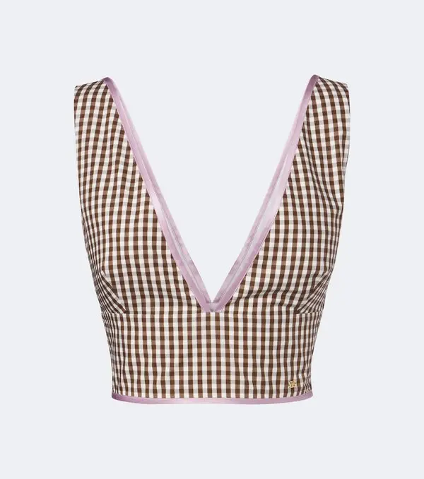 Valentino Garavani Gingham Cotton Crop Top