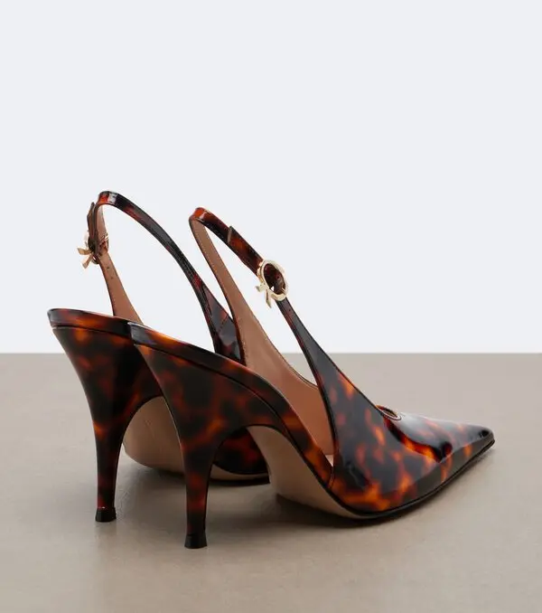 GIANVITO ROSSI Sofia Pointed Toe Slingback Pumps - Orange