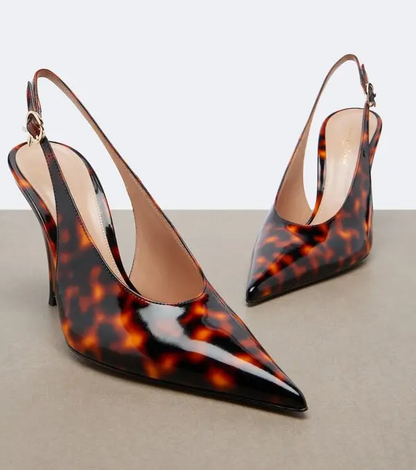 GIANVITO ROSSI Sofia Pointed Toe Slingback Pumps - Orange