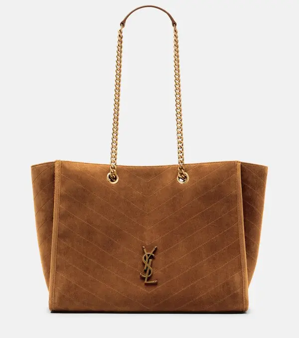 Saint Laurent Niki East/west Suede Shopper - Brown