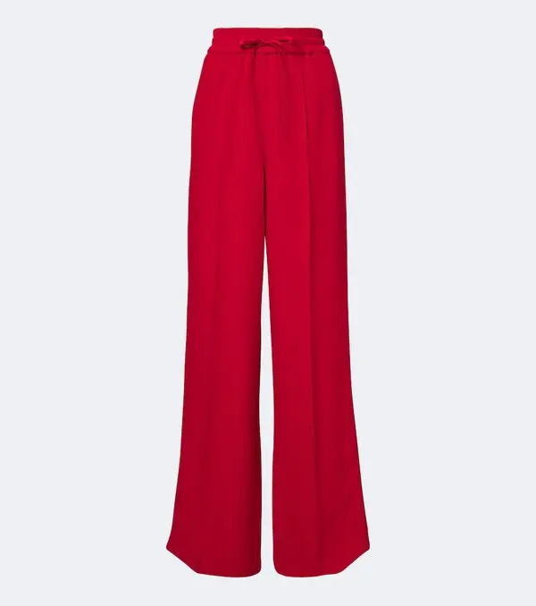 Valentino Garavani Cady Couture Wide-leg Silk Trousers - Red