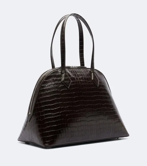 A.emery Harnick Croc Emboss Leather Tote Bag - Brown