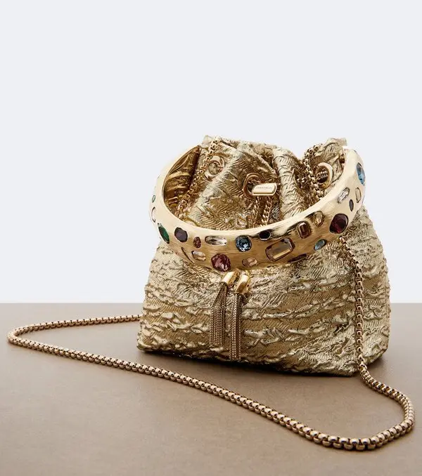 JIMMY CHOO Bon Bon Lurex® Bucket Bag