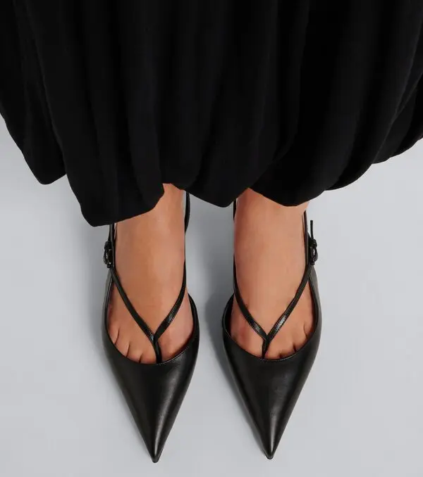 CHRISTIAN LOUBOUTIN Miss Z Leather Slingback Pumps