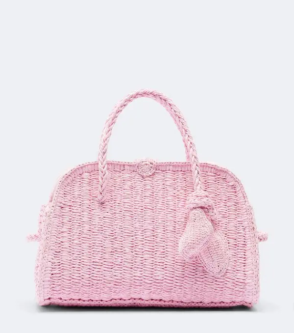 Jacquemus Raffia-effect Bowling Bag - Pink