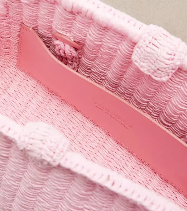 Jacquemus Raffia-effect Bowling Bag - Pink