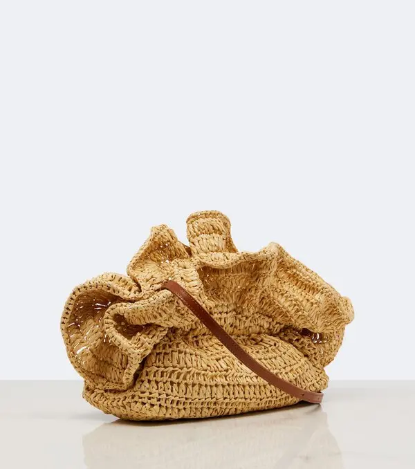 AQUAZZURA Paradise Raffia Clutch