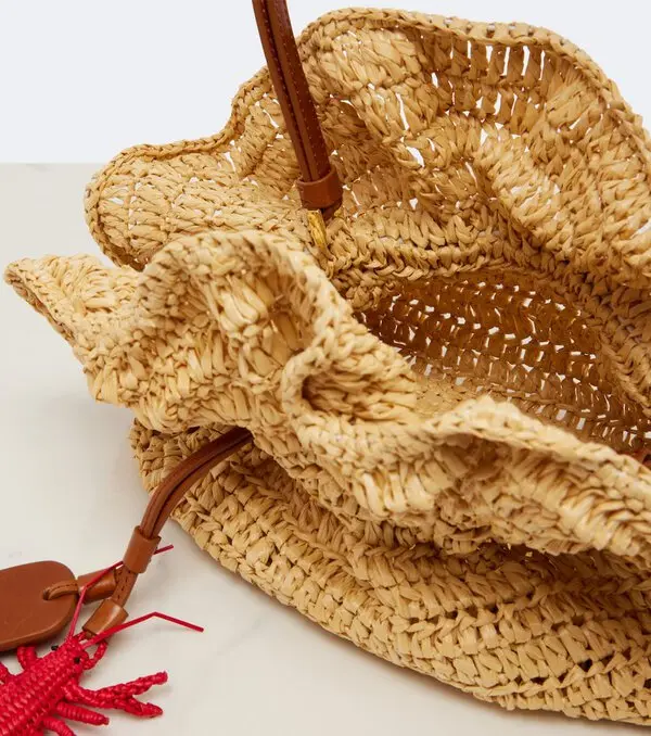 AQUAZZURA Paradise Raffia Clutch