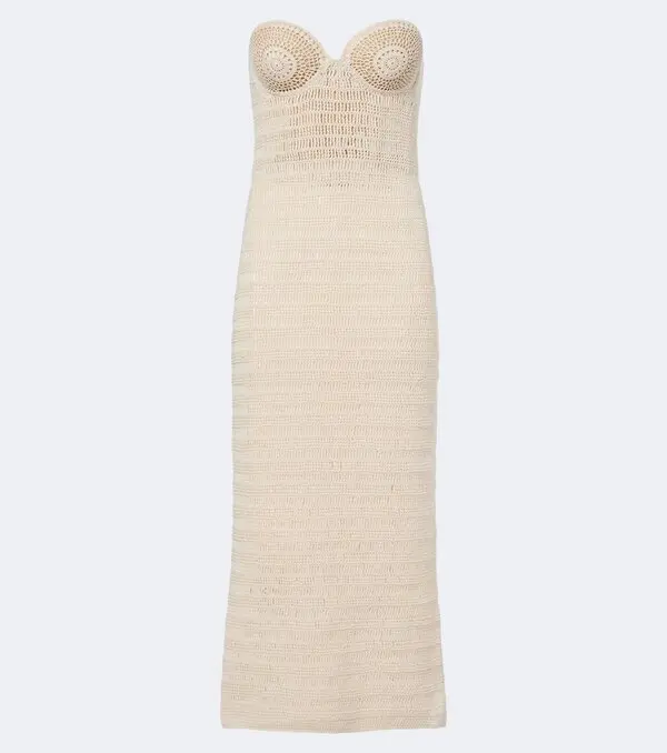 Magda Butrym Crochet Corset Dress - Beige