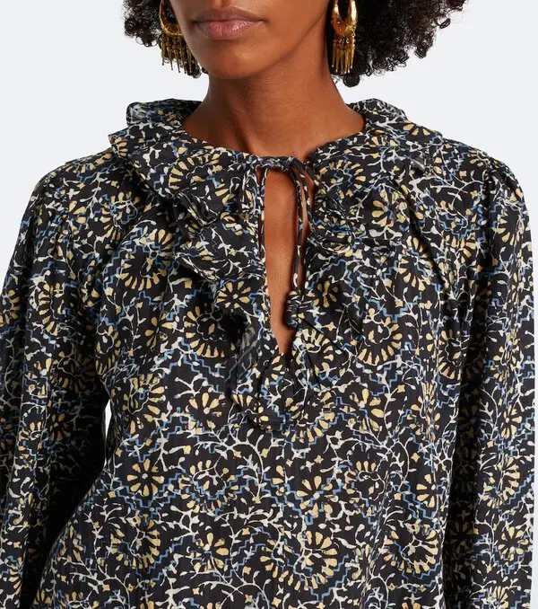 Ulla Johnson Siena Printed Cotton-blend Top - Multicoloured