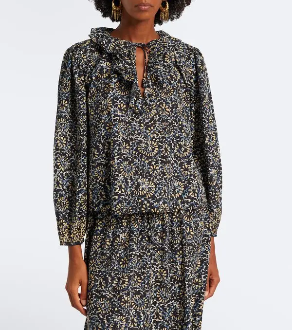Ulla Johnson Siena Printed Cotton-blend Top - Multicoloured