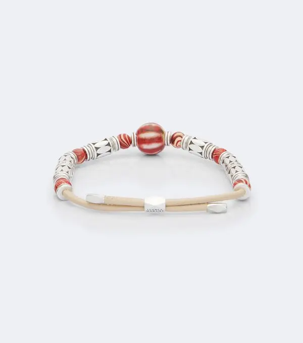 Isabel Marant Étoile Janis Beaded Metal And Leather Bracelet - Multicoloured