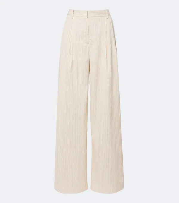 Simkhai Grace Striped Wide-leg Pants - White