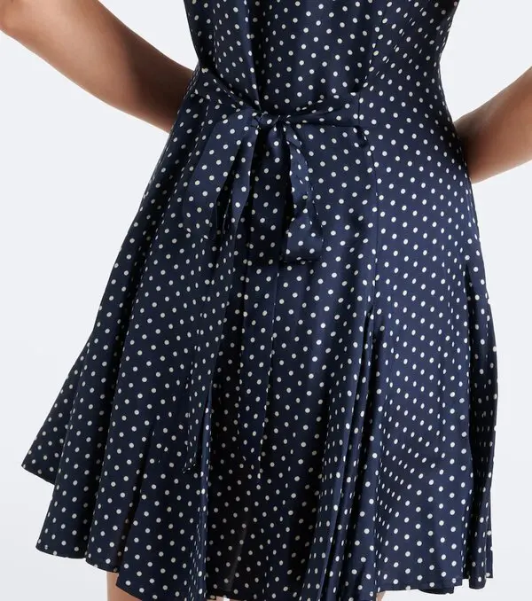 DÔEN Aubrey Polka Dot Silk-blend Minidress - Blue