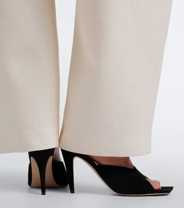 CHRISTEN Suede Mules - Black