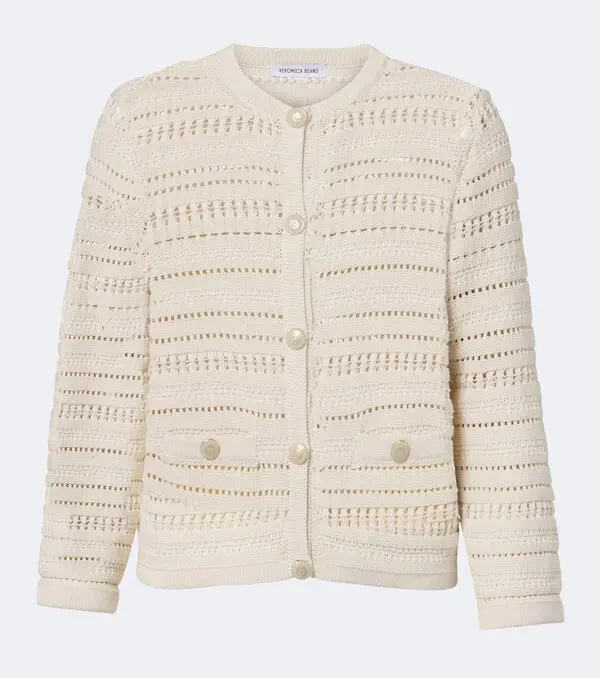Veronica Beard Bellingham Cotton Cardigan - White