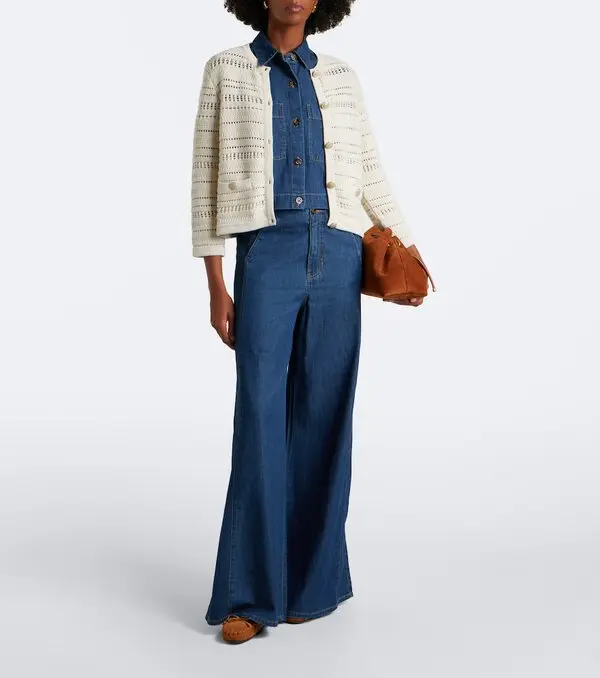 Veronica Beard Bellingham Cotton Cardigan - White