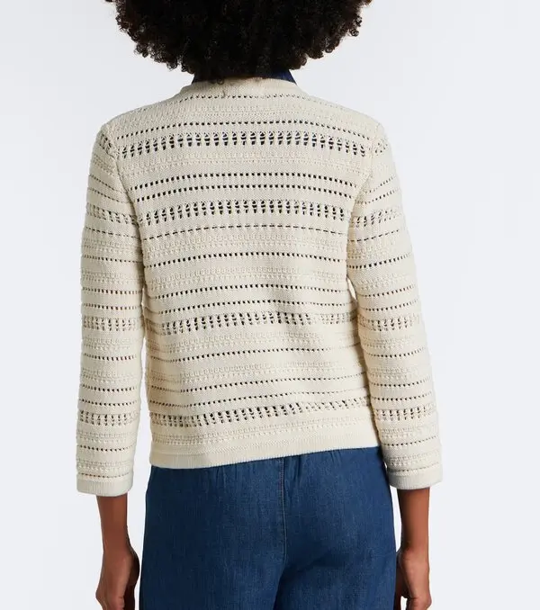 Veronica Beard Bellingham Cotton Cardigan - White