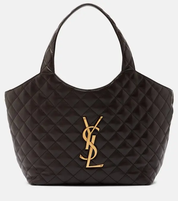Saint Laurent Icare Medium Quilted Leather Shopper - Brown