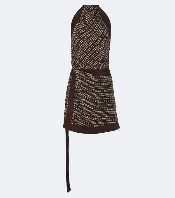 SIR. Astrid Printed Open-back Minidress - Brown