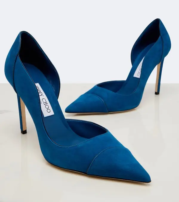 JIMMY CHOO Brigitte Suede Pointed Toe Pumps