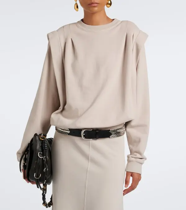 MARANT ETOILE Cotton Jersey Sweatshirt - Beige