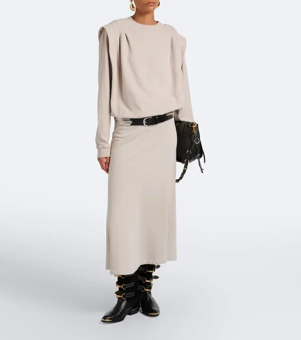 MARANT ETOILE Cotton Jersey Sweatshirt - Beige