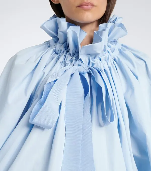 PATOU Bow-detail Cotton Poplin Blouse - Blue