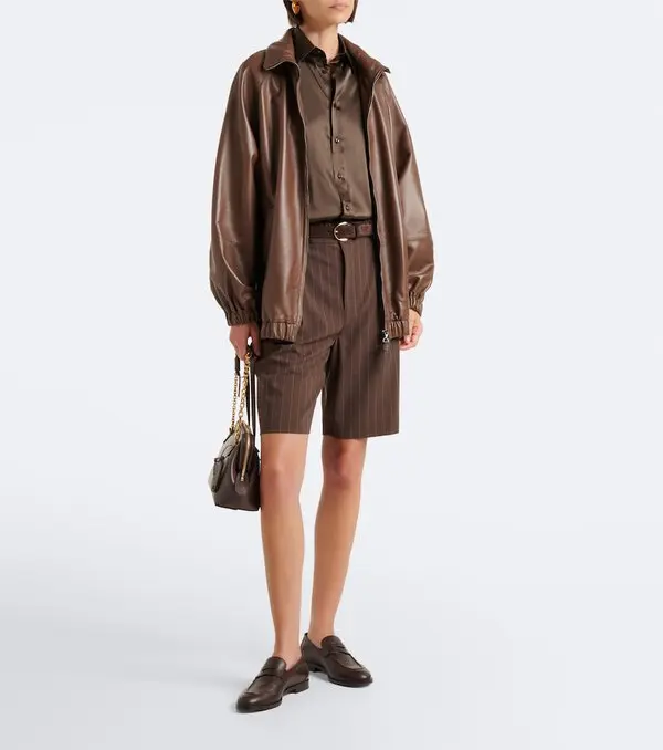 Ralph Lauren Striped Wool Shorts - Brown