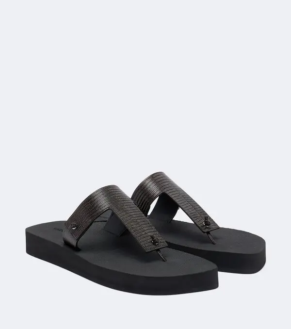 CHRISTEN Edge Leather Thong Sandals