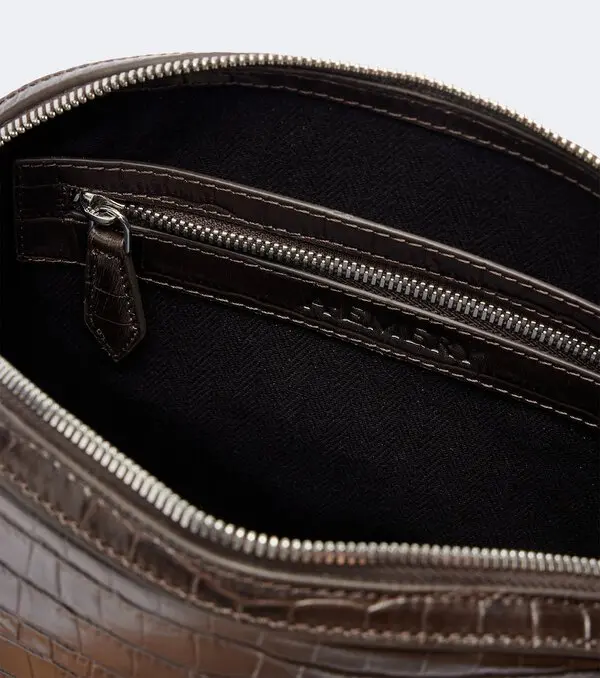 A.emery Halloran Crocodile-effect Leather Clutch - Brown