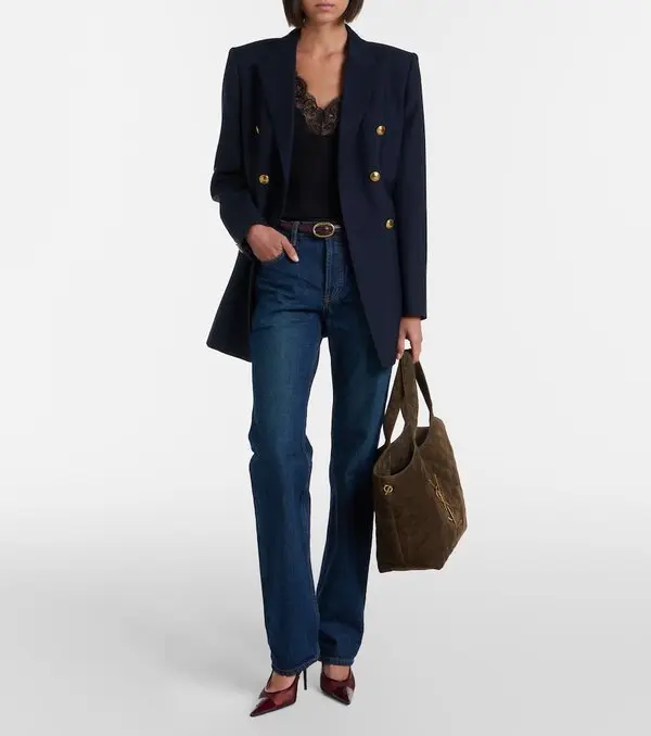 Saint Laurent Icare Medium Quilted Suede Tote Bag