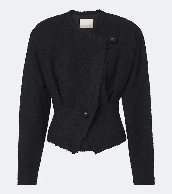 Isabel Marant Étoile Suna Wool And Alpaca-blend Boucle Jacket - Black
