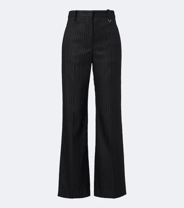 Isabel Marant Étoile Noanda Wool-blend Pinstripe Straight-leg Trousers - Black