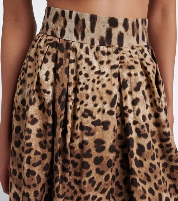 Dolce & Gabbana Leopard-print Cotton Midi Skirt