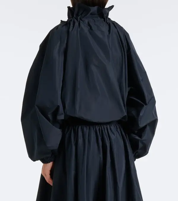 PATOU Gathered Blouse With Self-tie Collar - Blue