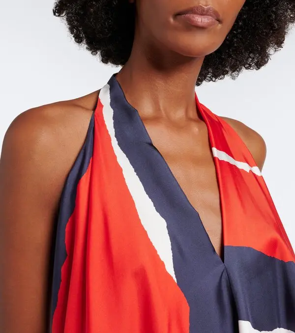 Loewe Printed Silk Twill Halterneck Top